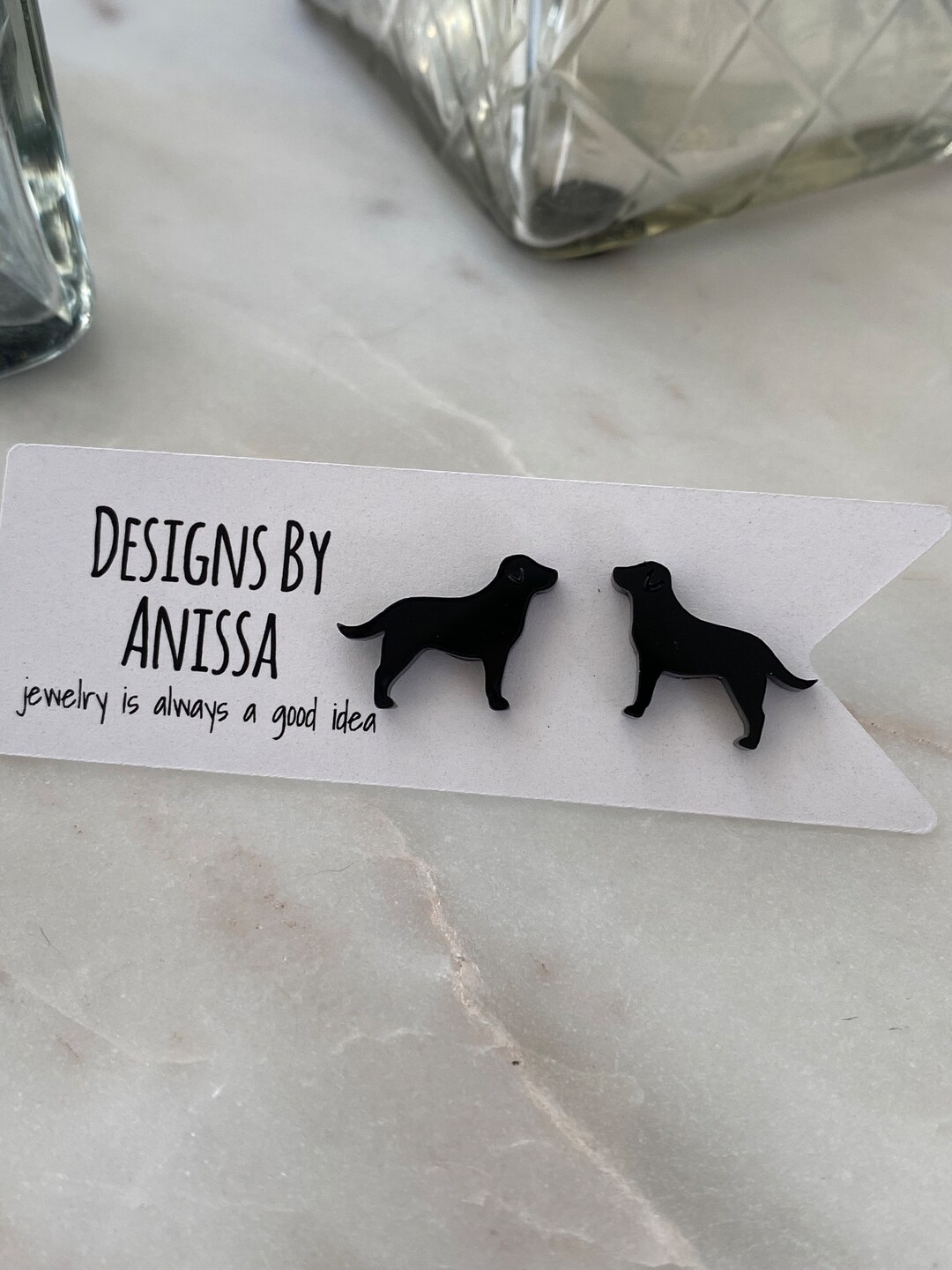 Black Lab Earrings - Etsy