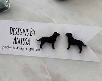 Black Labrador Stud Earrings - Etsy