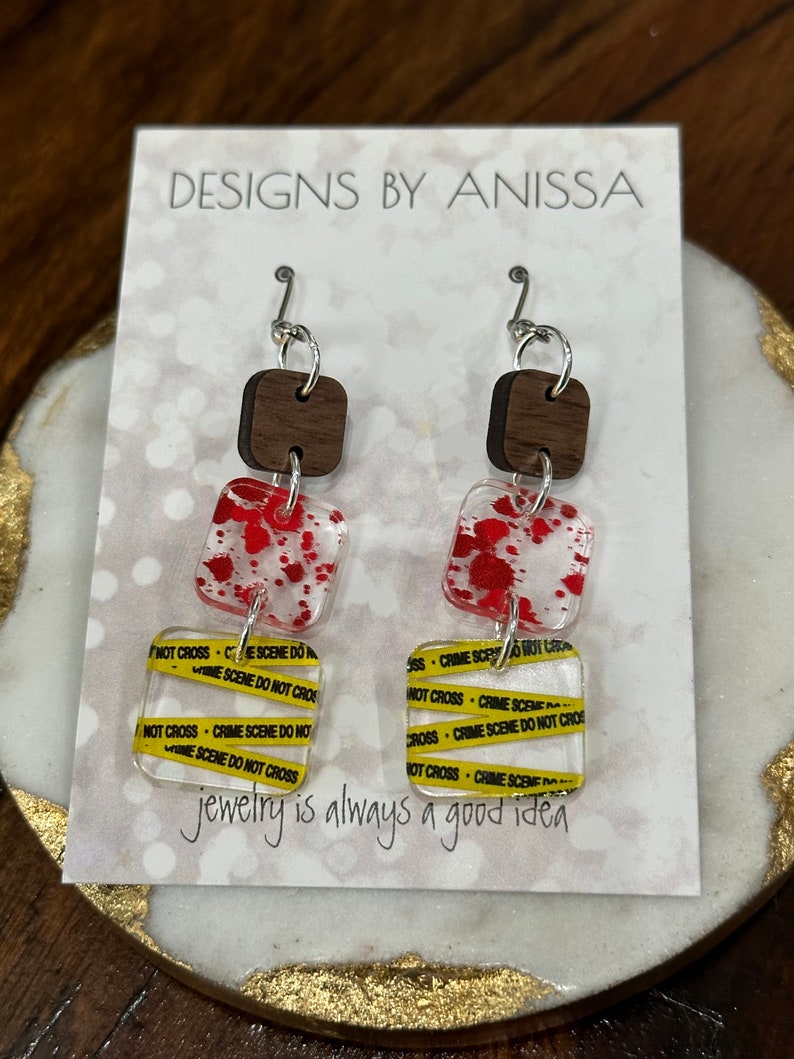Crime Scene Blood Splatter Earrings - Etsy
