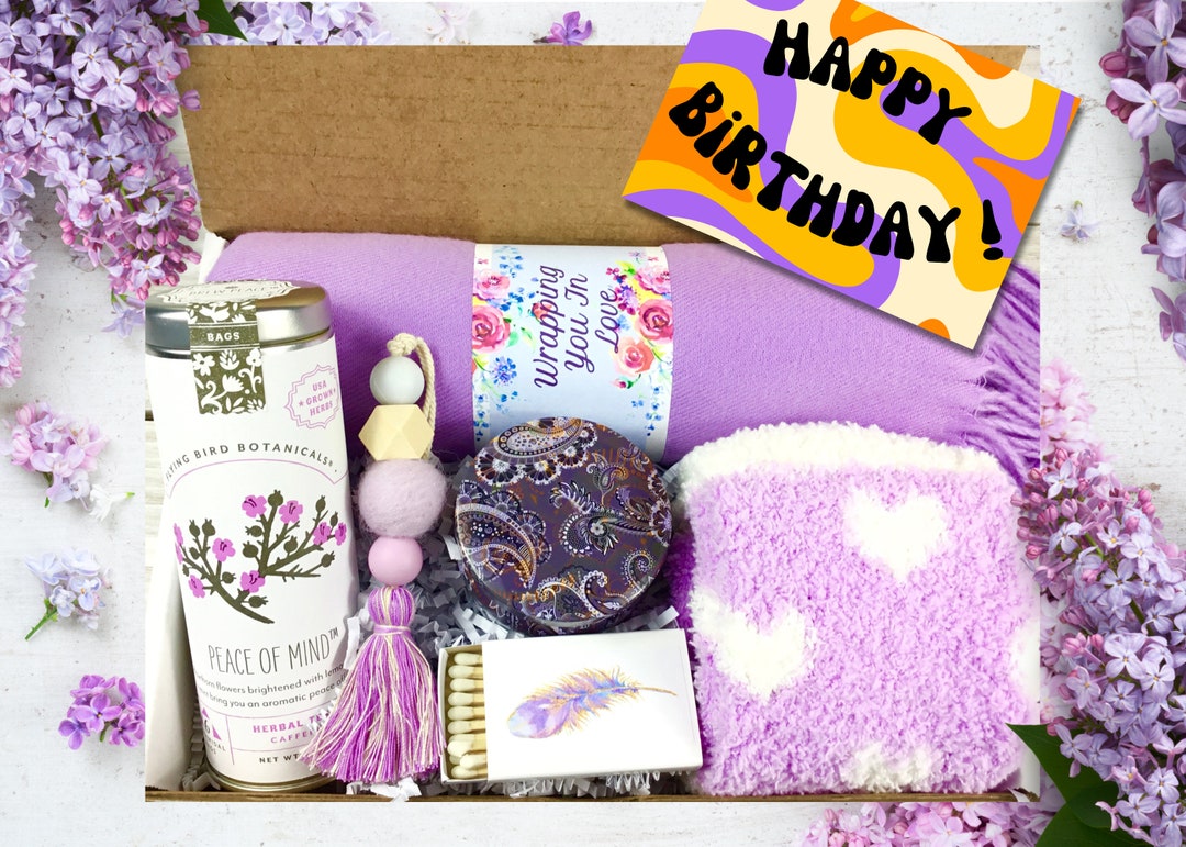 Purple Birthday Gift Box Happy Birthday Box Happy Birthday Gift Box ...