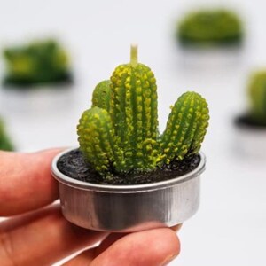 Mini Succulent Cactus Tea Light Candle Mini Succulent Candle - Etsy