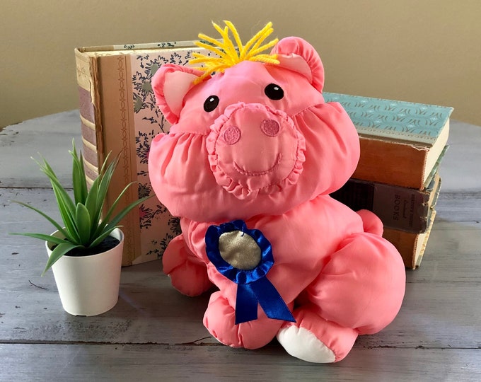 Vintage 1990's Barnyard Puffalump Pink Pig 1997 Fisher Price Puffalump ...
