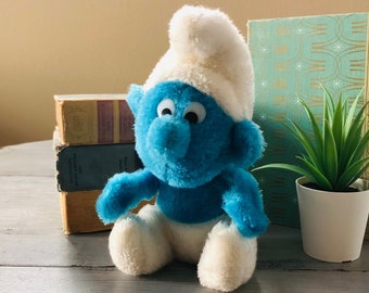 Vintage 1980's Smurfs Plush Sleepy Smurf Retro 80's Smurfs Stuffed ...