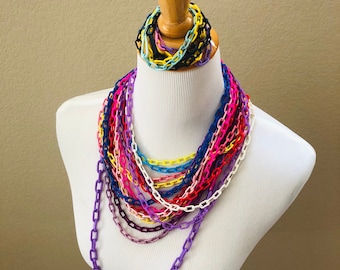 Vintage 1980's Plastic Bell Charm Necklace | 80's Plastic Clip-on ...