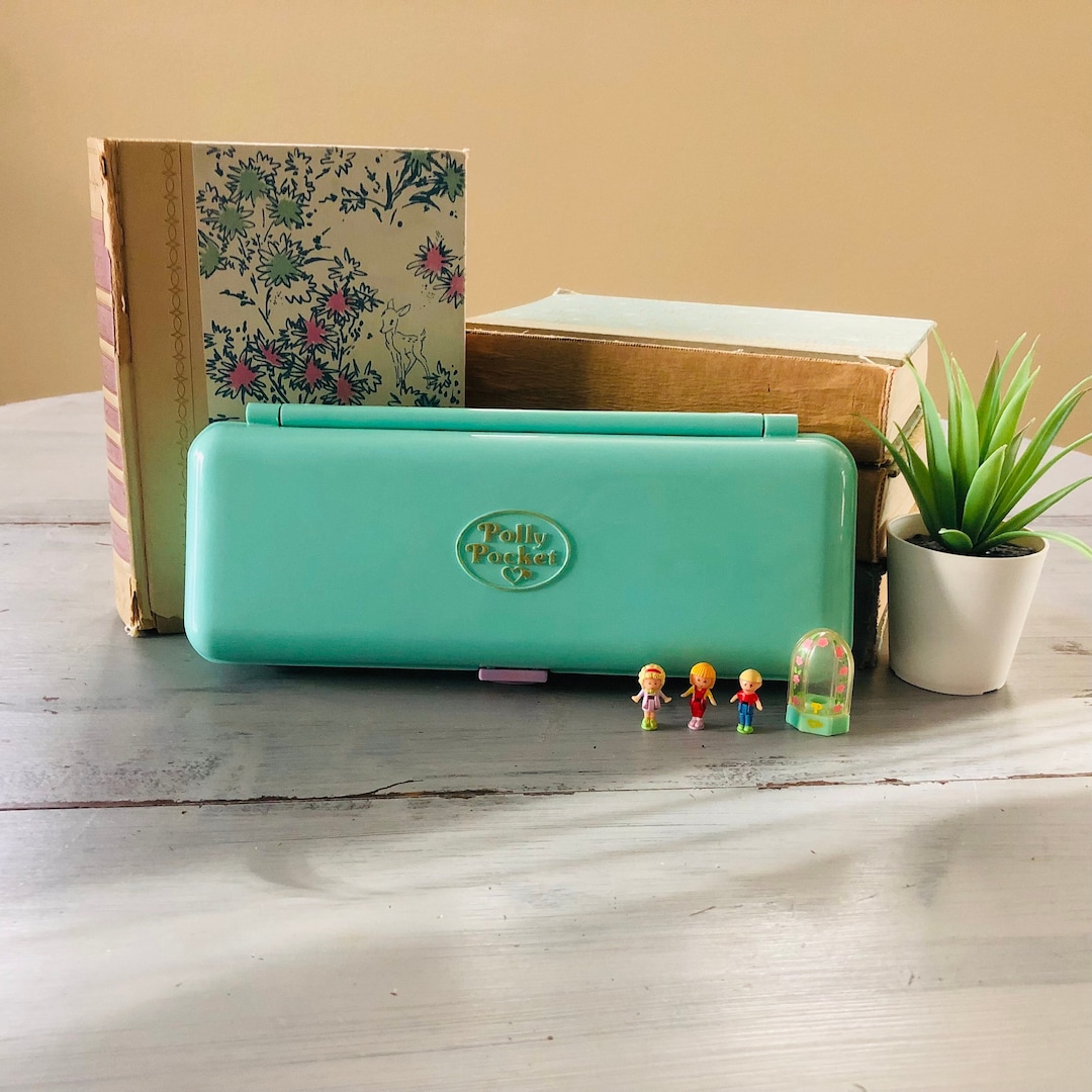 Vintage 1990's Polly Pocket Pencil Case 1990 Bluebird Polly Pocket Teal ...