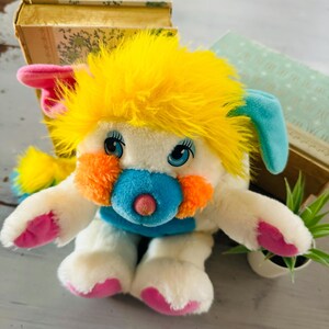 Vintage 1980's Popples Puffball Popple 80's White, Pink, Yellow, and ...