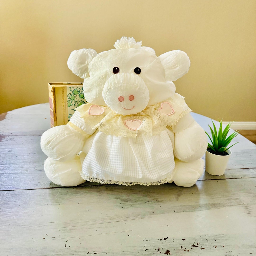 Vintage 1980's Puffalump Cow 1986 Fisher Price Puffalump White Cow ...