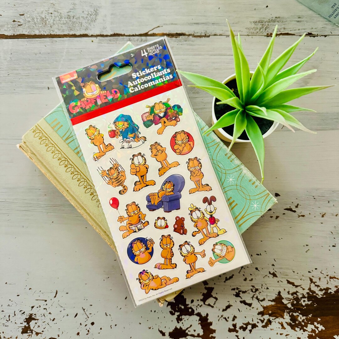 Vintage Style Holographic Garfield Stickers Retro Garfield the Cat ...