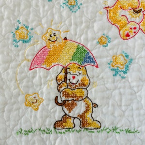 Vintage 1980's Care Bears Quilt | Retro 1980's Care Bear Throw, Crib ...