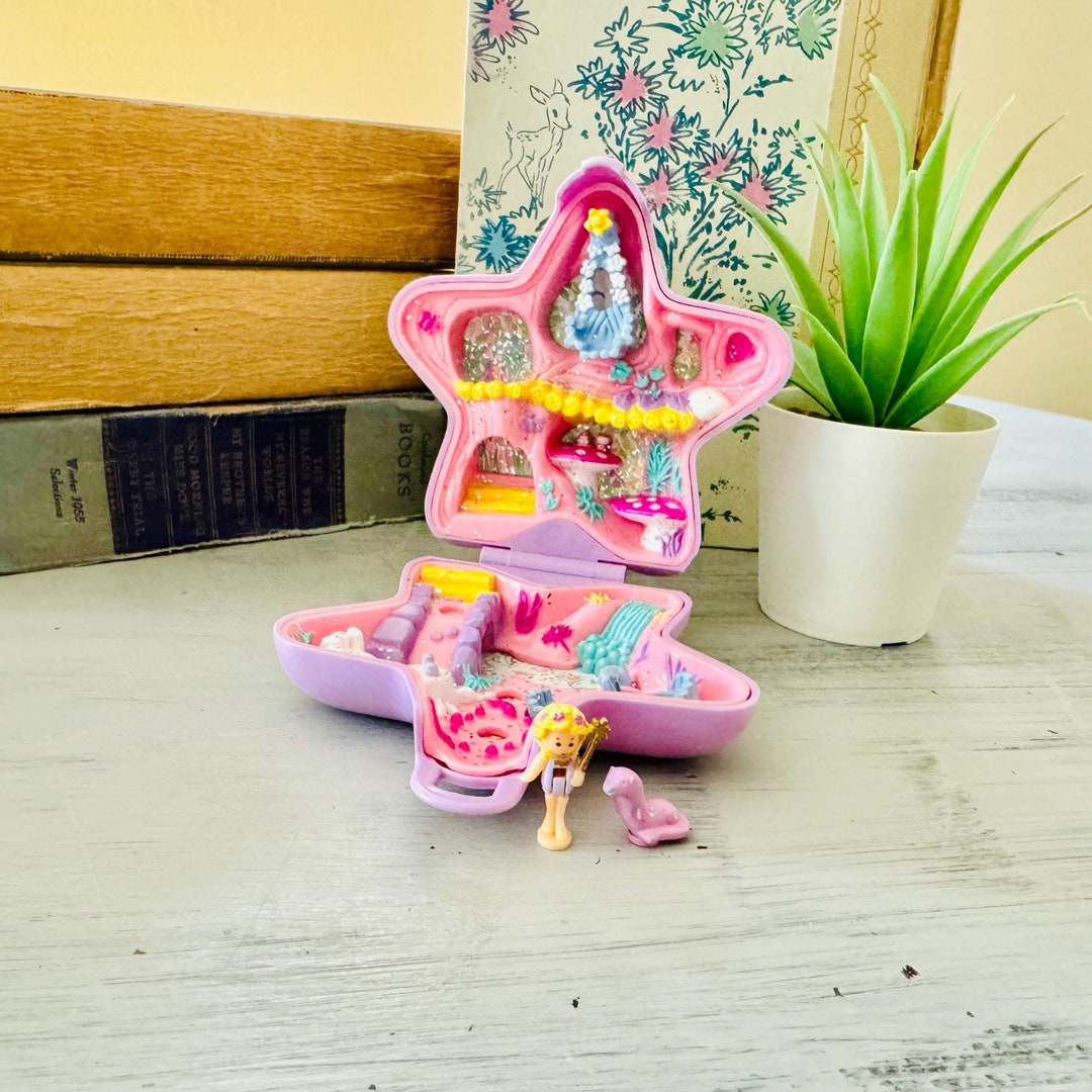 Vintage 1990's Polly Pocket Fairy Fantasy Purple Star Compact 1992 ...