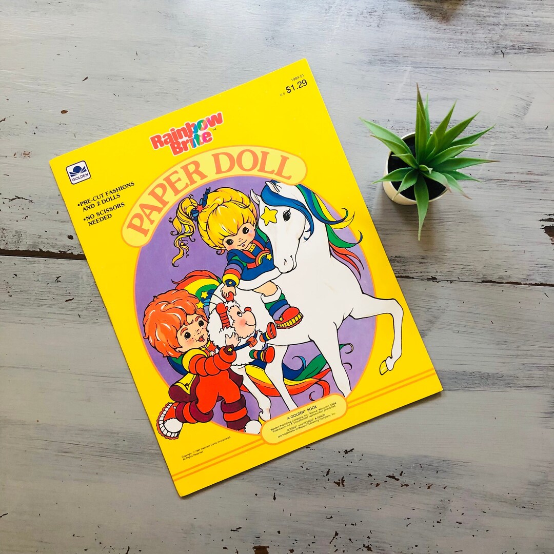 Vintage 1980's Rainbow Brite Paper Doll Book Retro - Etsy