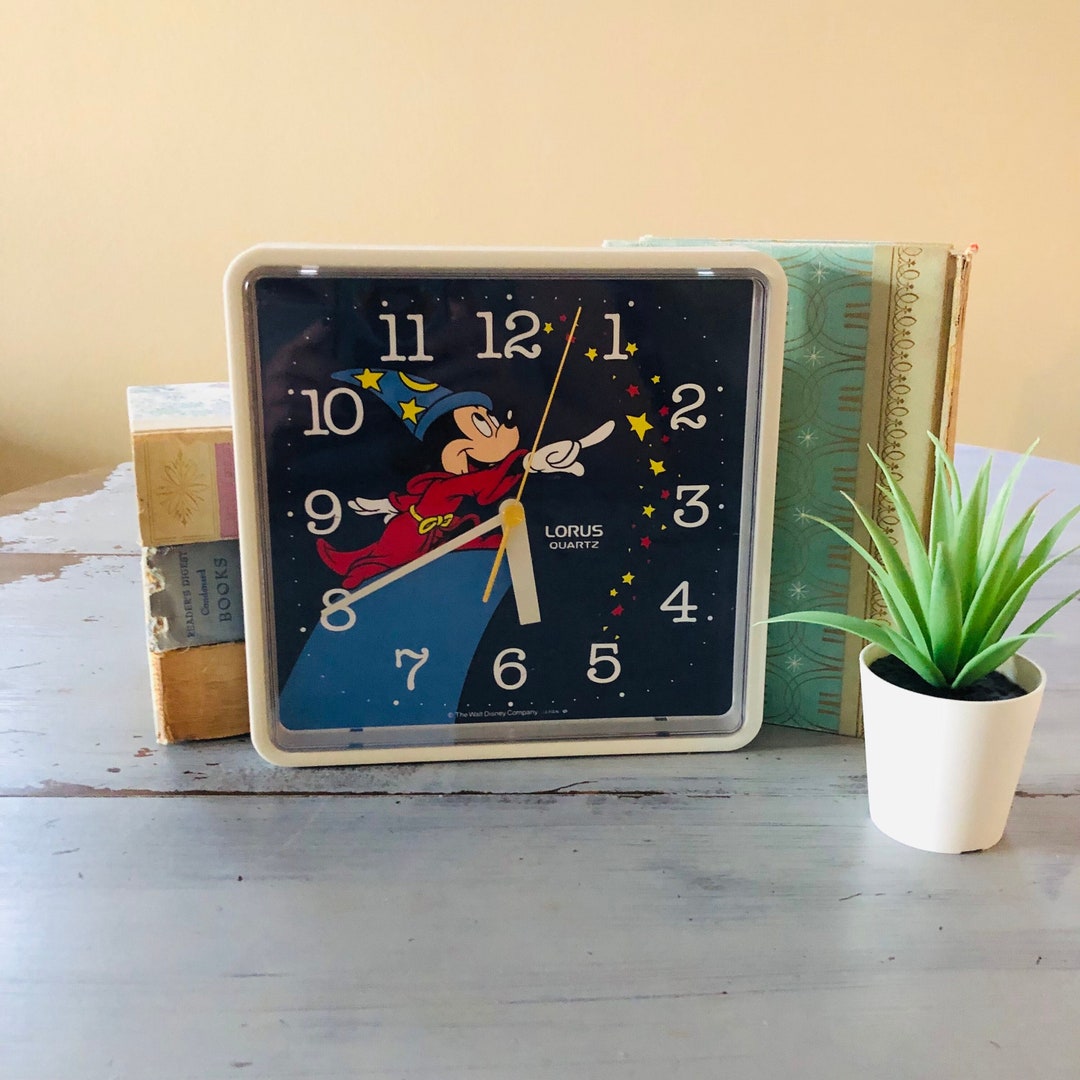 Vintage 1970's Mickey Mouse Fantasia Wall Clock | Retro Disney Fantasia ...