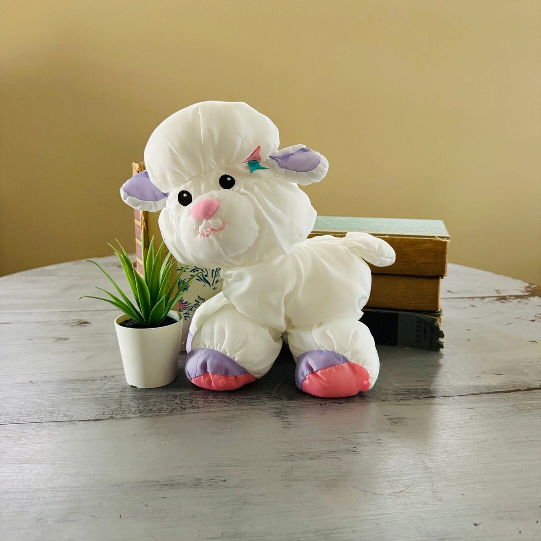 Vintage 1990's Barnyard Puffalump Lamb 1997 Fisher Price Puffalump Lamb ...