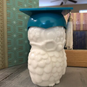 Vintage Avon Graduation Owl Bottle | Vintage Milk Glass Cologne Bottle ...