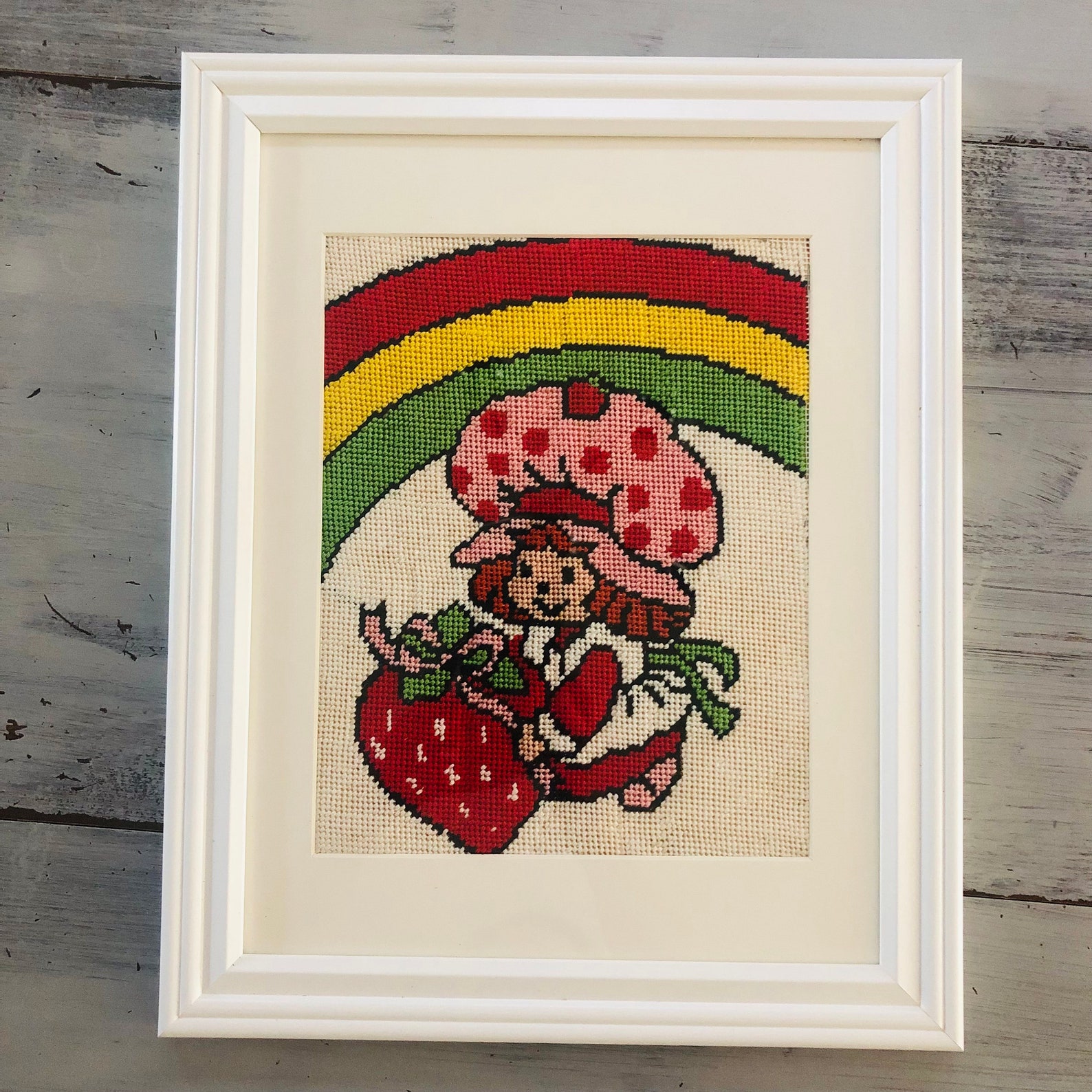 Vintage 1980's Strawberry Shortcake Cross Stitch 1980s Strawberry ...