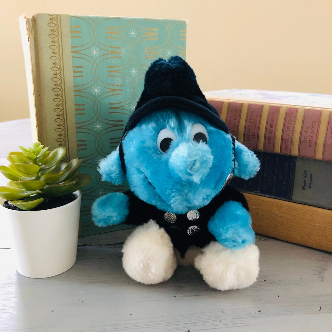 Vintage 1980's Smurfs Plush Police Smurf | Retro 80's Smurfs Stuffed ...