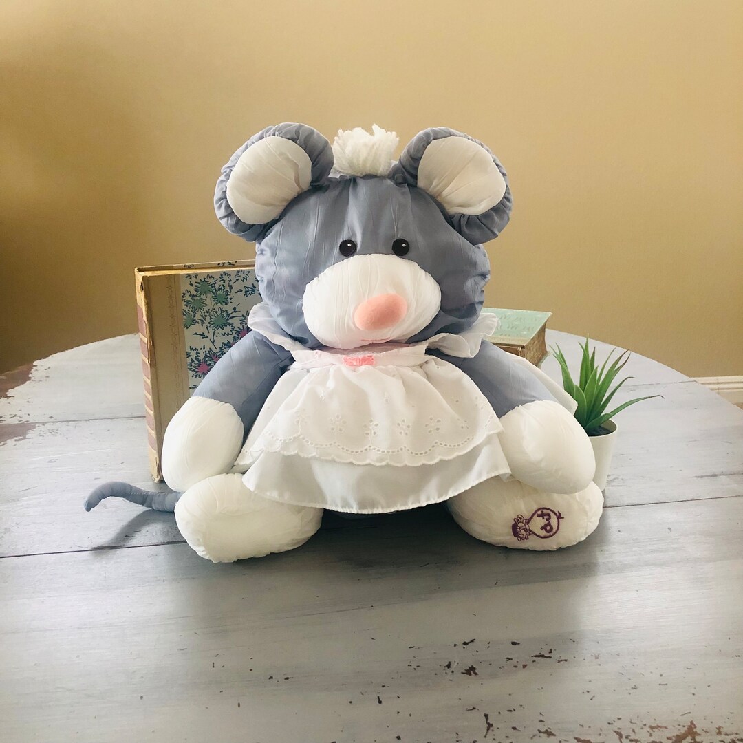 Vintage 1980's Puffalump Mouse 1986 Fisher Price Puffalump Gray Mouse ...