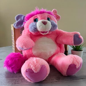 Vintage 1980's Popples Party Popple 80's Large Pink Popple Plush 1986 ...