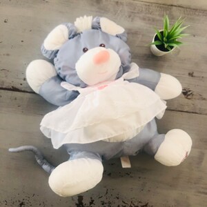Vintage 1980's Puffalump Mouse 1986 Fisher Price Puffalump Gray Mouse ...