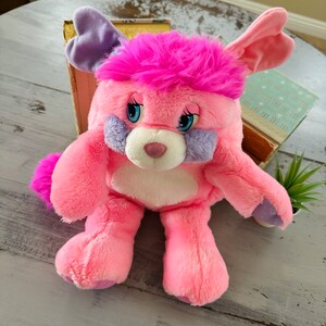 Vintage 1980's Popples Party Popple 80's Large Pink Popple Plush 1986 ...