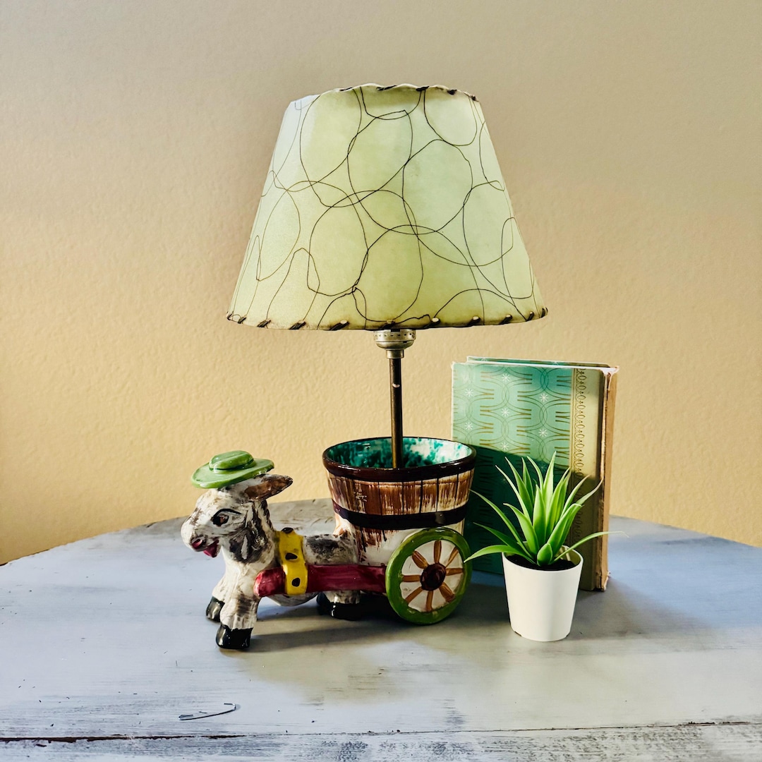 Vintage Mid-century Lamp Vintage Italian Handmade Pottery Burro Lamp ...