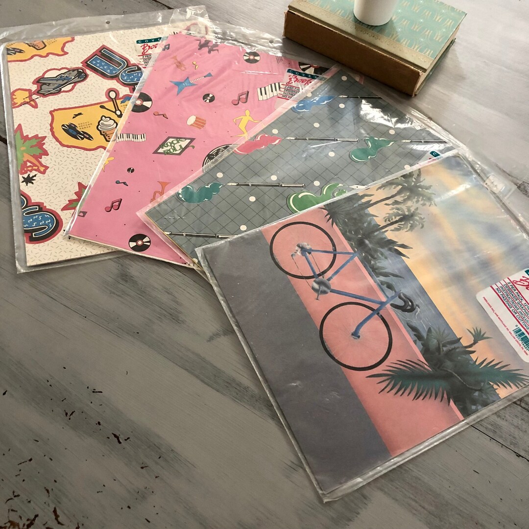 Vintage 1980's Textbook Covers | Retro 80's School Supplies Book ...