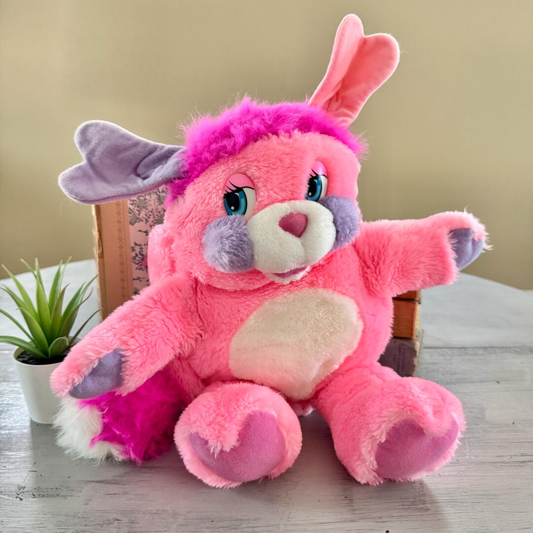 Vintage 1980's Popples Party Popple | 80's Large Pink Popple Plush ...