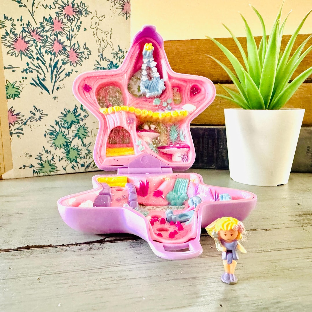 Vintage 1990's Polly Pocket Fairy Fantasy Purple Star Compact | 1992 ...