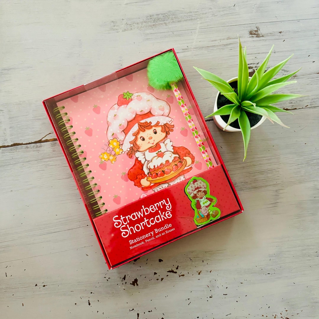 Vintage Style Strawberry Shortcake Spiral Notebook Journal, Pencil ...