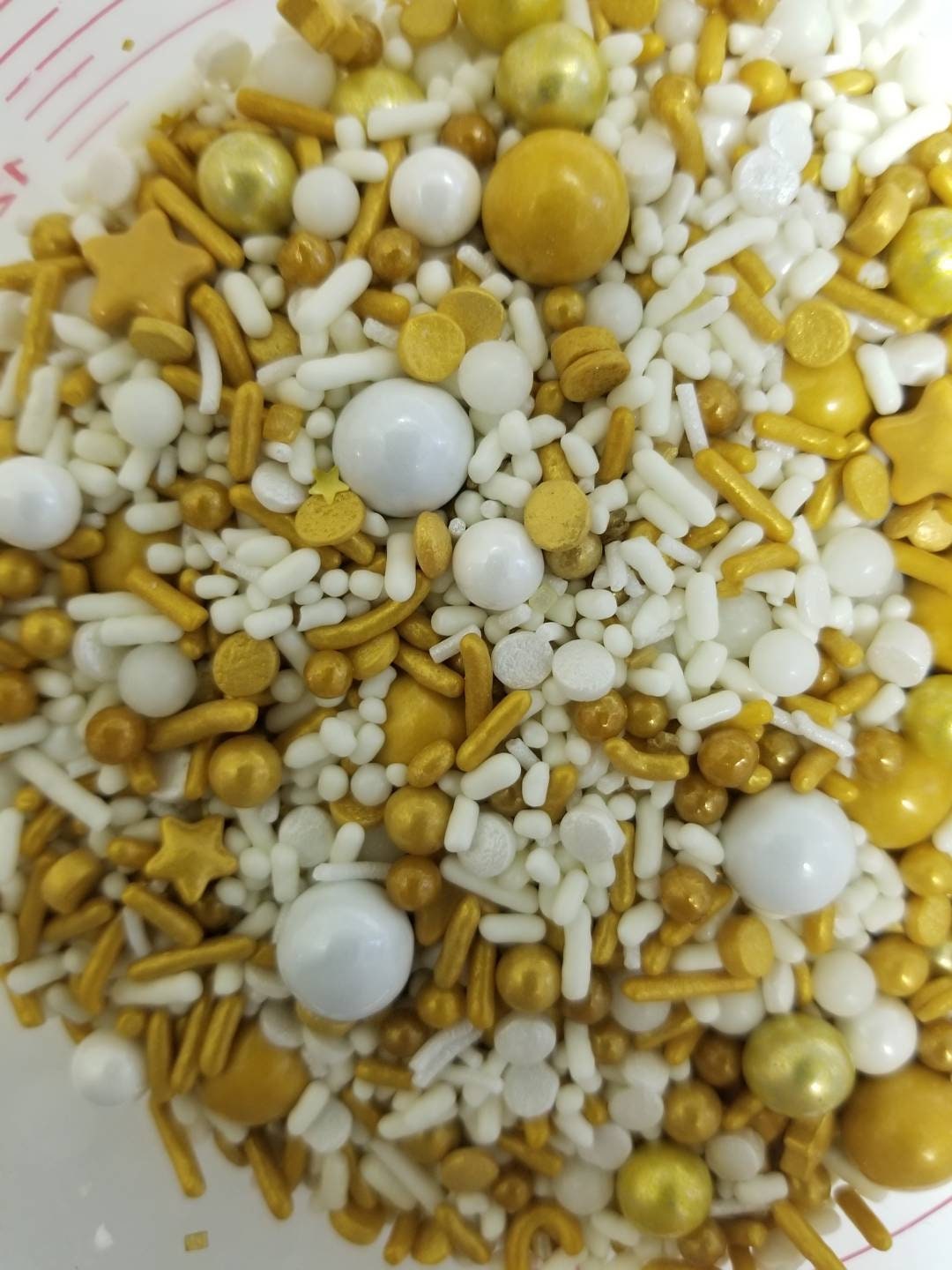 Gold and White Sprinkles - Etsy