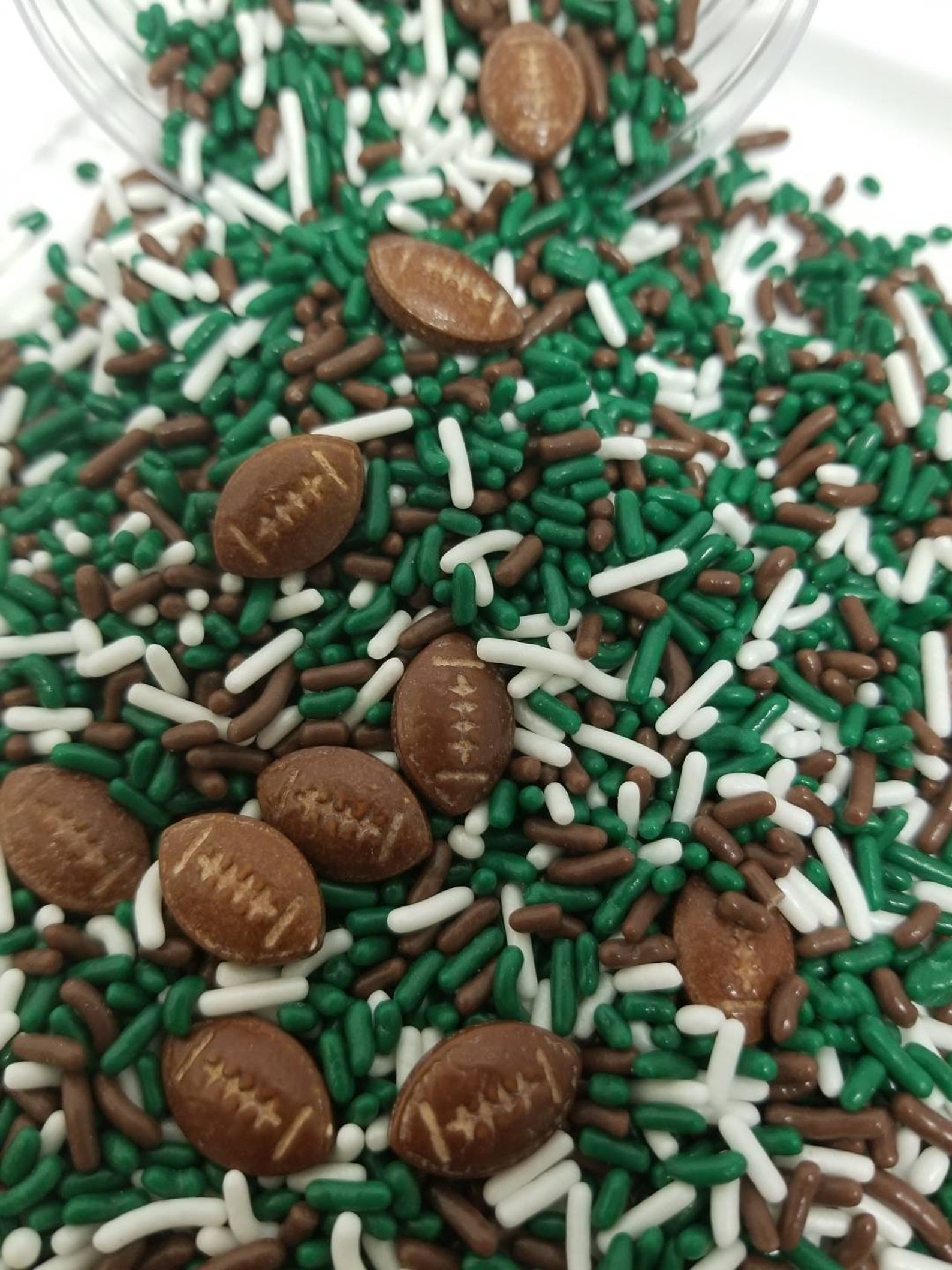 Football Sprinkles Green White and Brown - Etsy