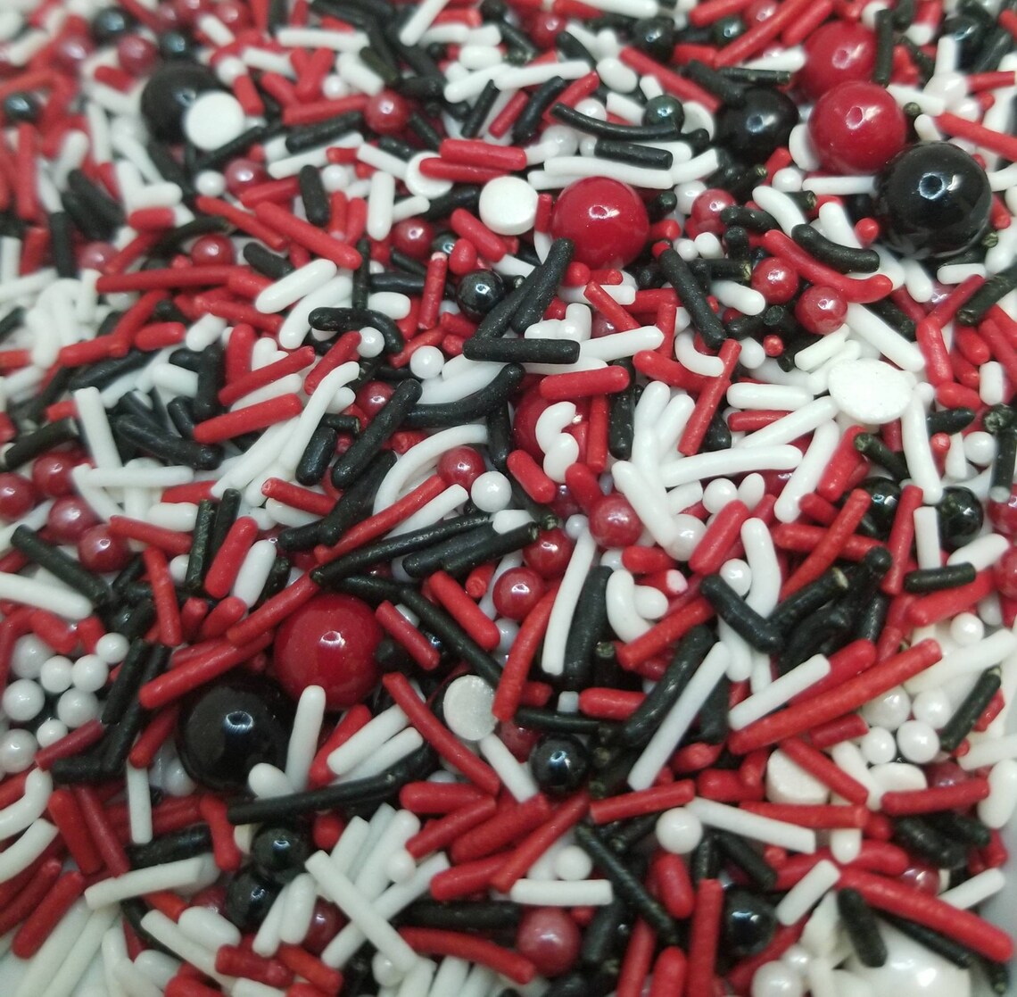 Red Black and White Sprinkle Mix | Etsy