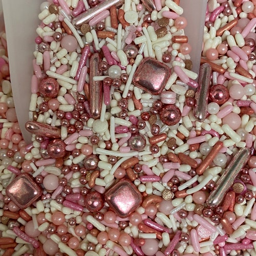 Rose Gold Sprinkles Rose Gold Sprinkle Mix Edible - Etsy
