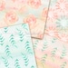 Peach and Mint Digital Paper Pack Watercolor Flowers Hand | Etsy