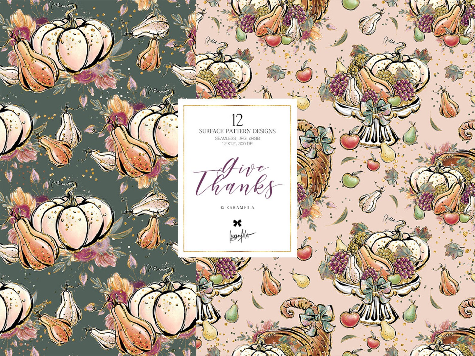 Thanksgiving Digital Paper Fall Digital Paper Autumn - Etsy