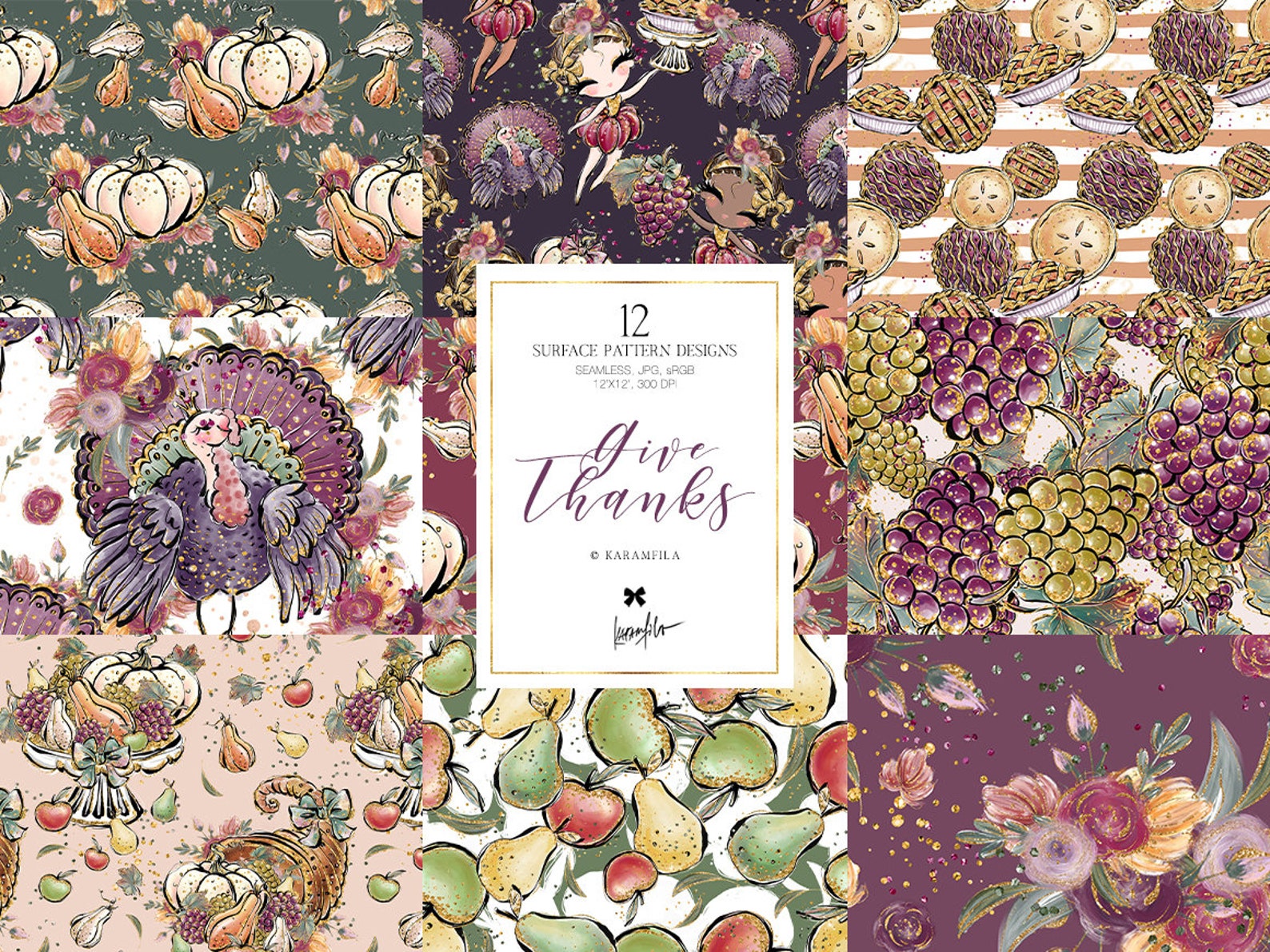 Thanksgiving Digital Paper Fall Digital Paper Autumn - Etsy