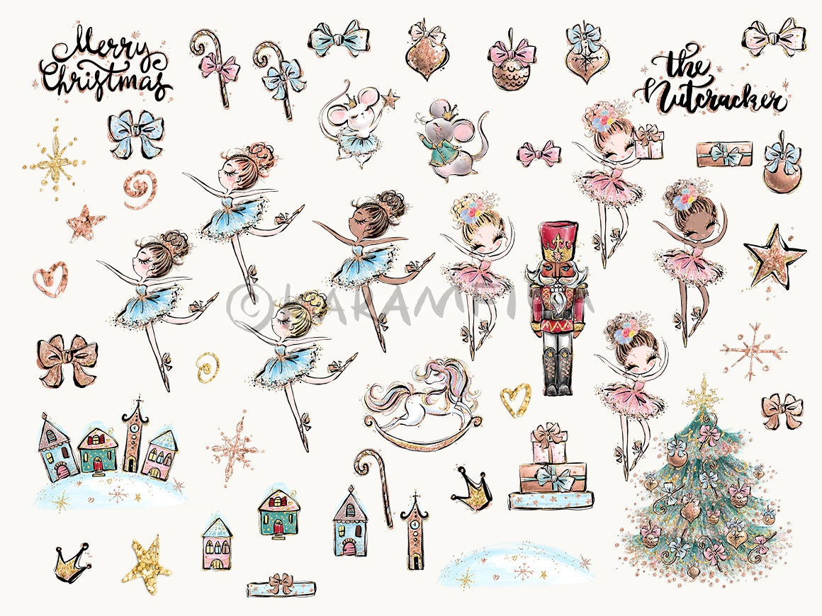 Nutcracker Clipart Christmas Clipart Ballerina Clipart - Etsy