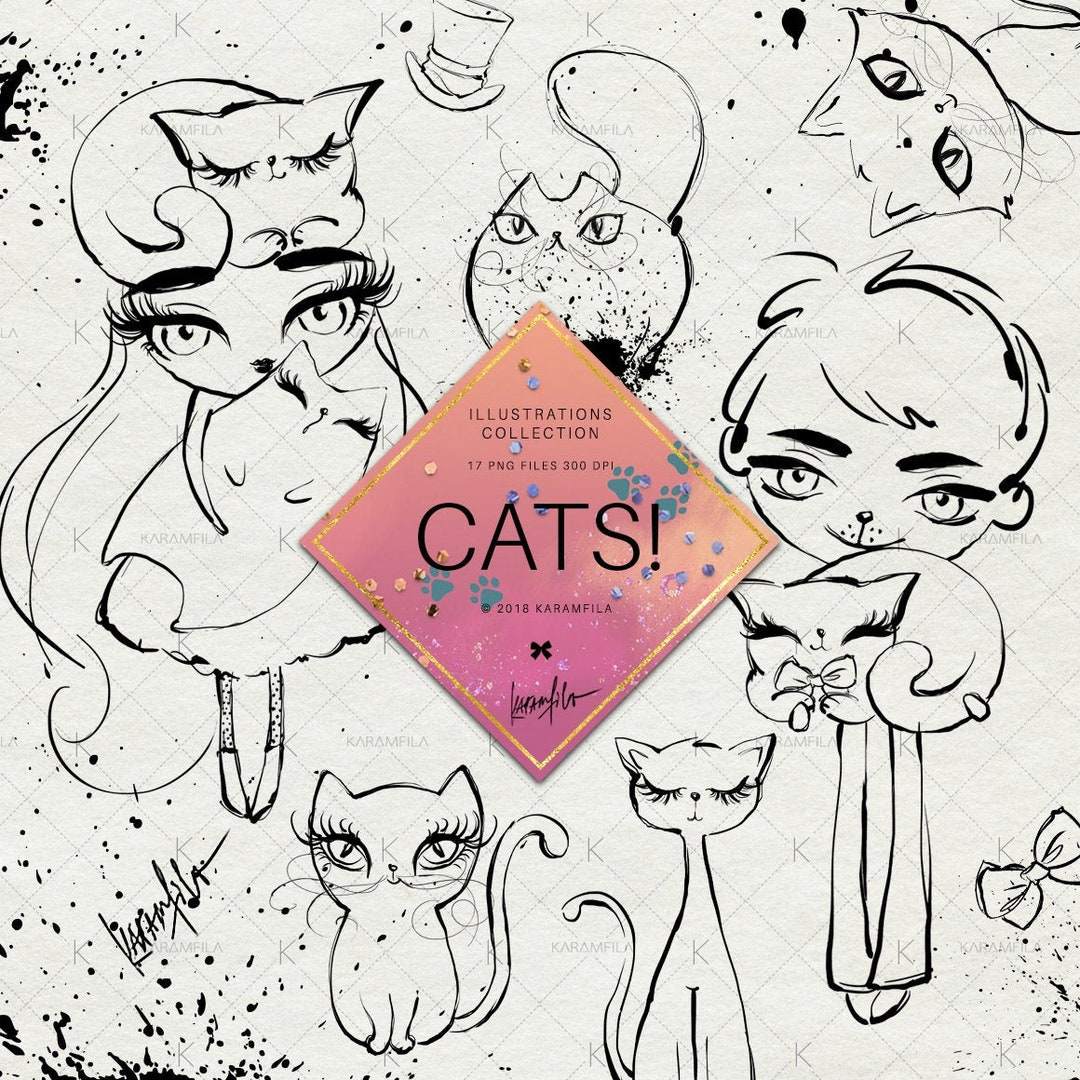 Cats Clipart, Cat Doodles, Cat Doodle Clipart Karamfila's Cats ...
