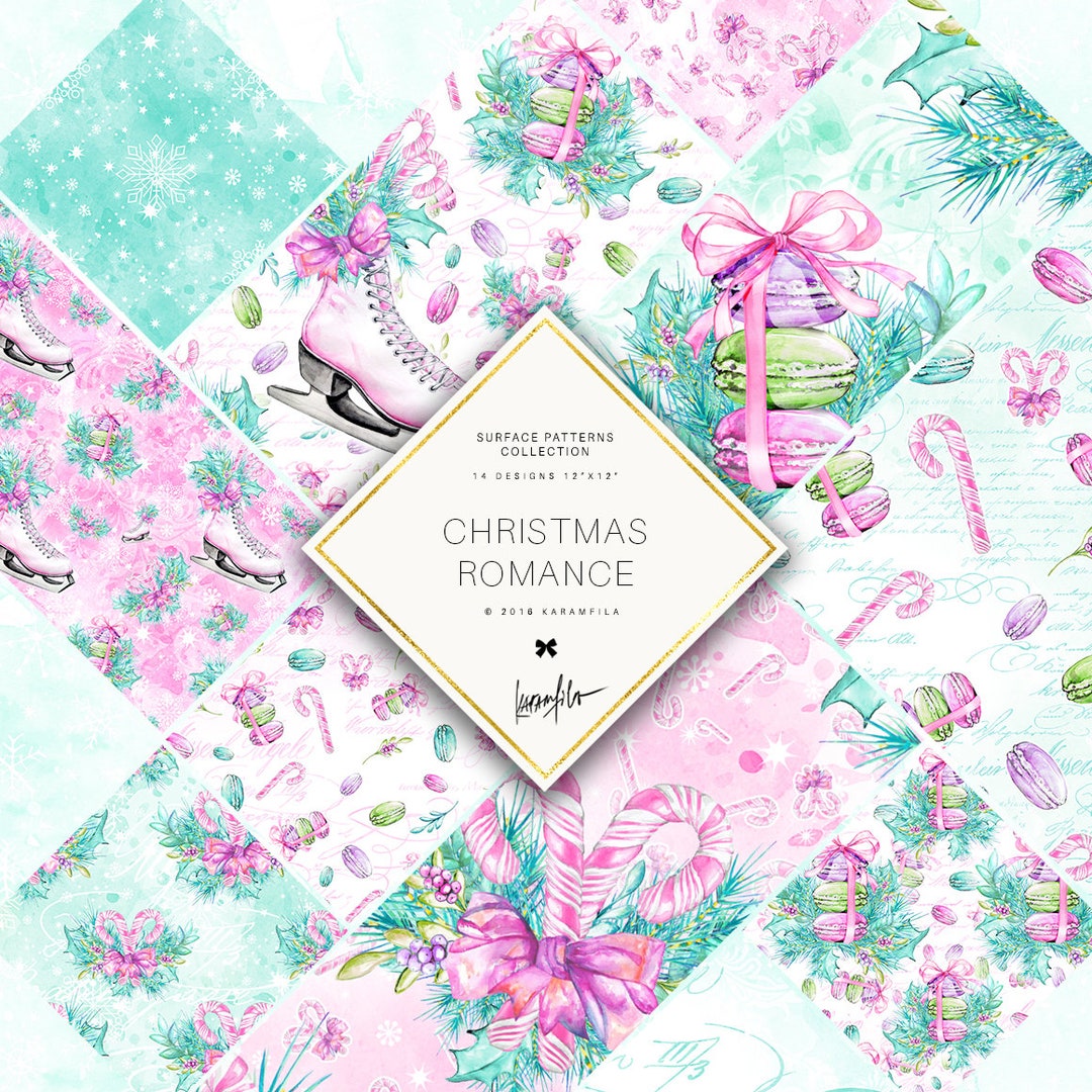 Cute Christmas Paper Pack Xmas Digital Backgrounds Patterns - Etsy