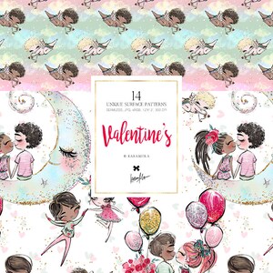 Valentine Digital Paper Valentine's Day Paper Valentine - Etsy