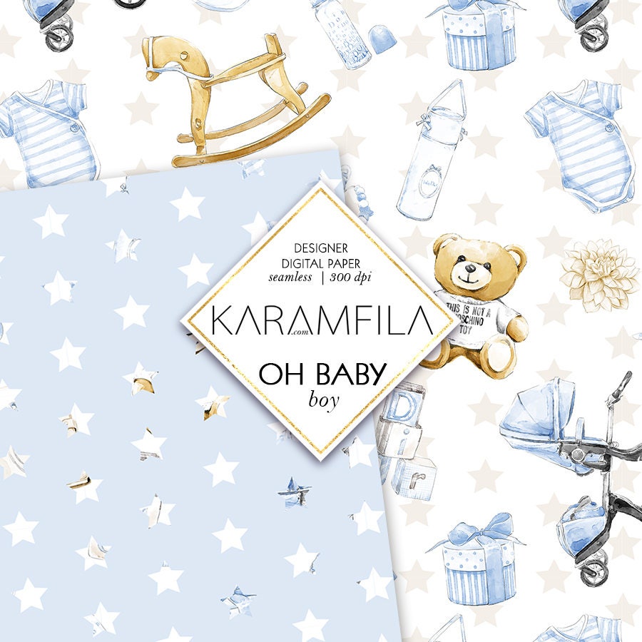 Baby Boy Digital Paper Baby Scrapbook Paper Baby Seamless | Etsy