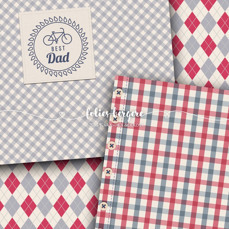 Fathers Day Digital Paper Best Dad Printable Seamless Patterns - Etsy