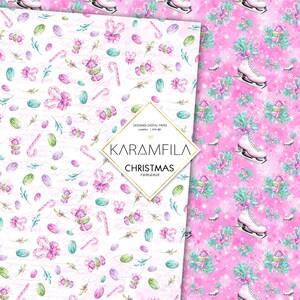 Cute Christmas Paper Pack Xmas Digital Backgrounds Patterns | Etsy