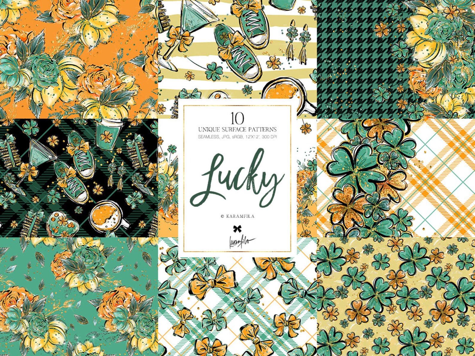 St Patrick's Day Digital Paper St Patrick Patterns - Etsy