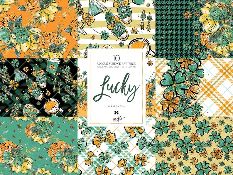 St Patrick's Day Digital Paper St Patrick Patterns - Etsy
