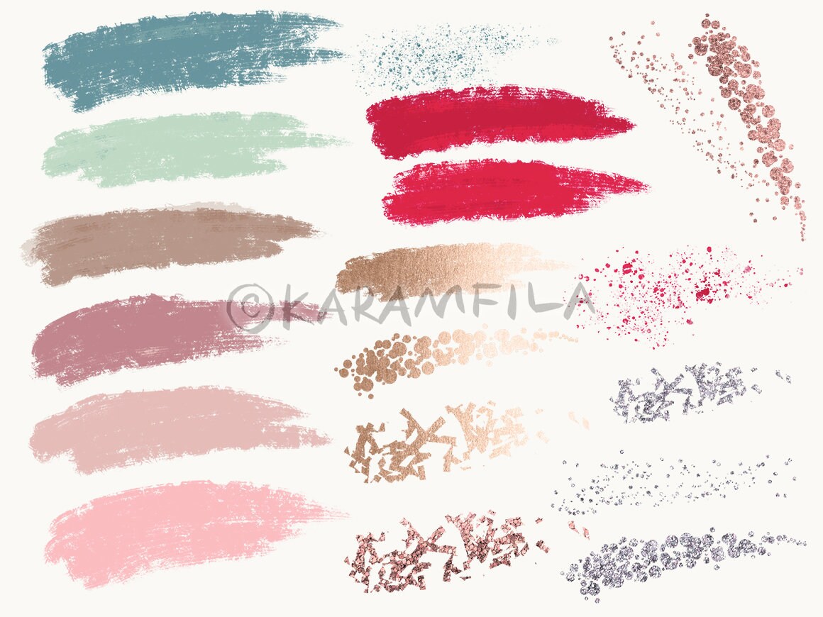 Rose Gold Brush Stroke Clipart Watercolor Brush Stroke Logo | Etsy