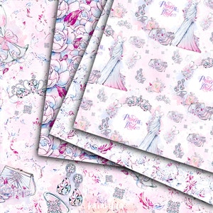 Watercolor Wedding Digital Paper Seamless Patterns Backgrounds - Etsy