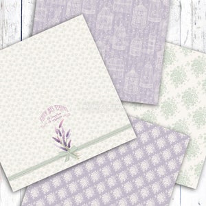 Lavender Mint Digital Paper, Spring Paper Pack Shabby Chic Paper ...