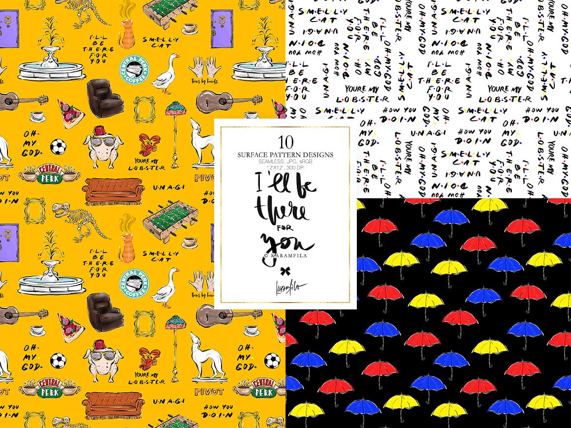 Friends Digital Paper 90's TV Show Patterns - Etsy Australia