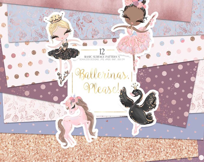 Ballerinas Basic Digital Paper Pack - Etsy
